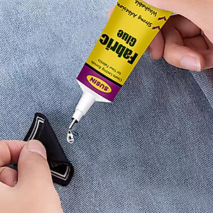 Strong Fabric Glue Permanent Clear - No Sew Fabric Glue for Clothing Washable