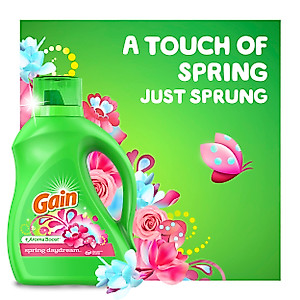 Gain + Aroma Boost Liquid Laundry Detergent, Spring Daydream Scent, 64 Loads, 92 fl oz, HE Compatible