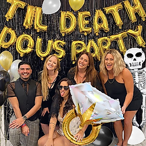 JeVenis Gothic Bachelorette Party Decoration Til Death Do Us Party Decoration Balloons Bachelorette Bridal Shower Engagement Decoration