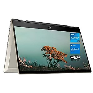 HP Pavilion x360 2-in-1 Laptop, 14" FHD Touchscreen Display, Intel Core i5-1135G7 Processor, 32GB RAM, 1TB SSD, Media Card Reader, Fingerprint Reader, HDMI, Wi-Fi 6, Windows 11 Home, Gold