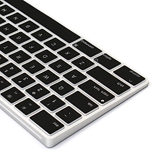 ProElife Ultra Thin Silicone Keyboard Cover Protector for 2019-2017 Apple iMac Magic Keyboard with Numeric Keypad A1843 Full Size Wireless Bluetooth Numeric Keyboard, US Enter (Black)