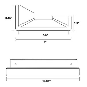 Sanasic Set of 3 Acrylic Floating Wall Shelves, Display Ledges Storage Organizer for Bedroom Bathroom Kitchen Office, 16.5" L x 4" D x 3" H