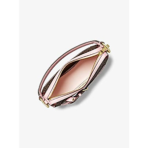 Michael Kors Emilia Half Moon Medium Logo Shoulder Bag Crossbody Brown Powder Blush