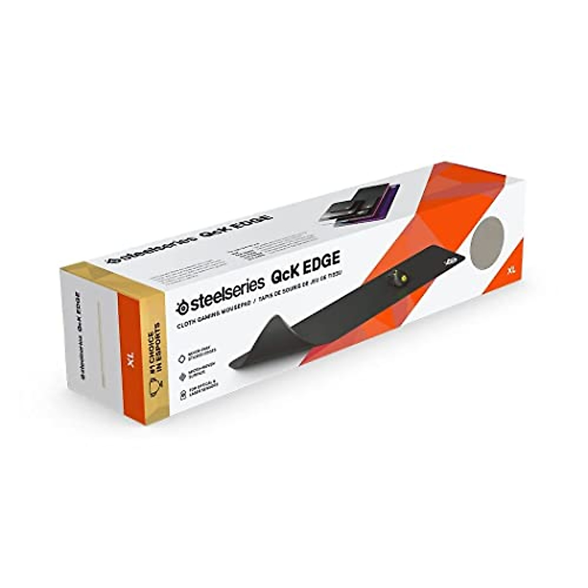 SteelSeries QcK Edge - Cloth Gaming Mouse Pad - stitched edge to prevent wear - optimized for gaming sensors - size XL