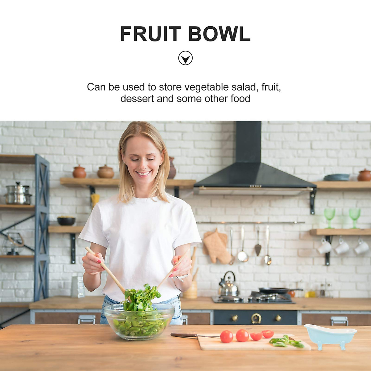 DOITOOL Ceramic Salad Bowl 200ml Cute Bathtub Shape Yogurt Ice Cream Bowl Pudding Cup Fruit Serving Dish Soap Holder for Home Kitchen (Blue)