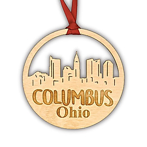 Columbus Christmas Ornament - Wooden City Skyline - Ohio OH