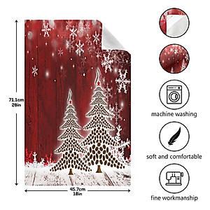 Exnundod Kitchen Dish Towels Christmas Tree Set of 4,Kitchen Towels Snowflake Hanging Dish Cloth Reusable Cleaning Dishcloth Drying Wiping Decorative 18x28inch