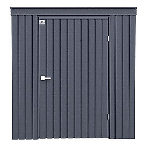 Arrow Shed Elite 6' x 4' Outdoor Lockable Steel Storage Shed Building with Pent Roof, Anthracite