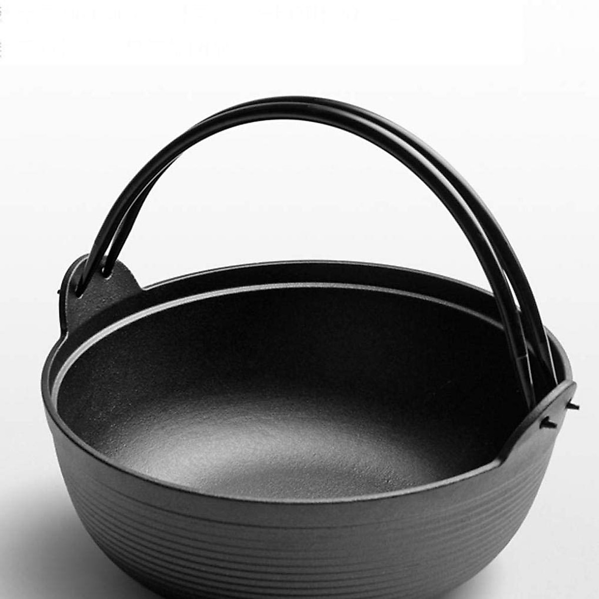 MYYINGBIN Traditional Sukiyaki Pot, Enamel Coated Cast Iron Pot Casserole with Wooden Cover for Camping Cooking, 29cm, A, 29cm(11inch)