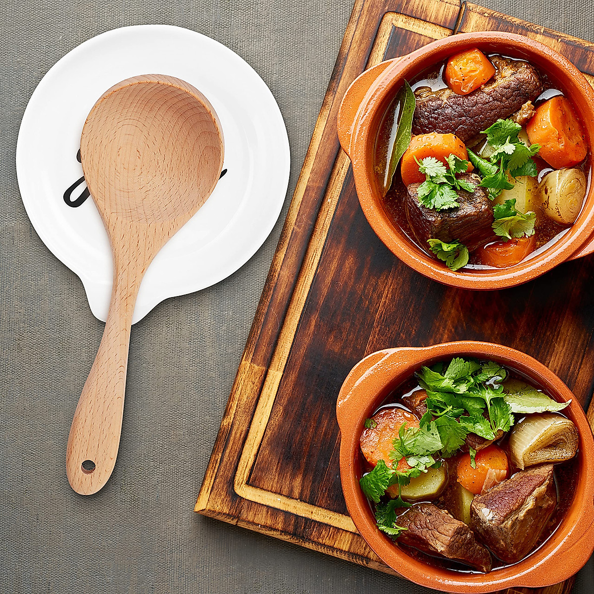 Oversized Farmhouse Spoon Rest - Ceramic Spoon Rest for Stove Top Cooking, 1 PK - Spoon Holder for Stove Top - White Spoon Rest for Kitchen Counter - Cute and Sturdy Utensil Rest