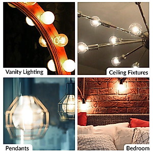 Simba Lighting LED Edison Vintage Vanity Globe Filament G25 (G80) 6W Dimmable 60W Equivalent (3 Pack) 120V Light Bulb for Bathroom Makeup Mirror, Medium E26 Base, CE and RoHS, Natural White 4000K