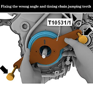 Vibration Damper Holding Tool Crankshaft Pulley Removal Shock Absorber Compatible with Audi Skoda VW 1.8 2.0 4V TFSi EA888 Vibration Damper Assembly 4 Cylinder Replace T10531