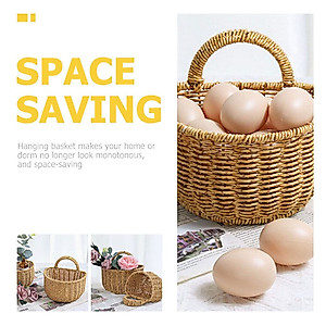 BESTOYARD 2pcs Woven Storage Basket shelf basket sundries storage basket rattan wall outdoor pots hanging rattan basket baskets jute small storage basket wall flower basket bread flowers pp