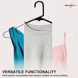 HOUSE DAY Plastic Hangers Black 60 Pack Durable & Space Saving Clothes Hangers Bulk Suit & Coat Hangers with Non-Slip Hook Closet Hangers Lightweight Hangers for Clothing, Shirts, Pants, Dresses