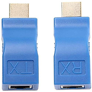 HDMI Extender, H-COME Up to 100ft HDMI Ethernet Network Extender Adapter Over RJ45 Cat5-e Cat6 Cable (Transmitter + Receiver, 1 Port RJ45)