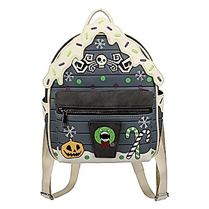 Bioworld Nightmare Before Christmas Frosted Christmas Town House Women's Mini Backpack
