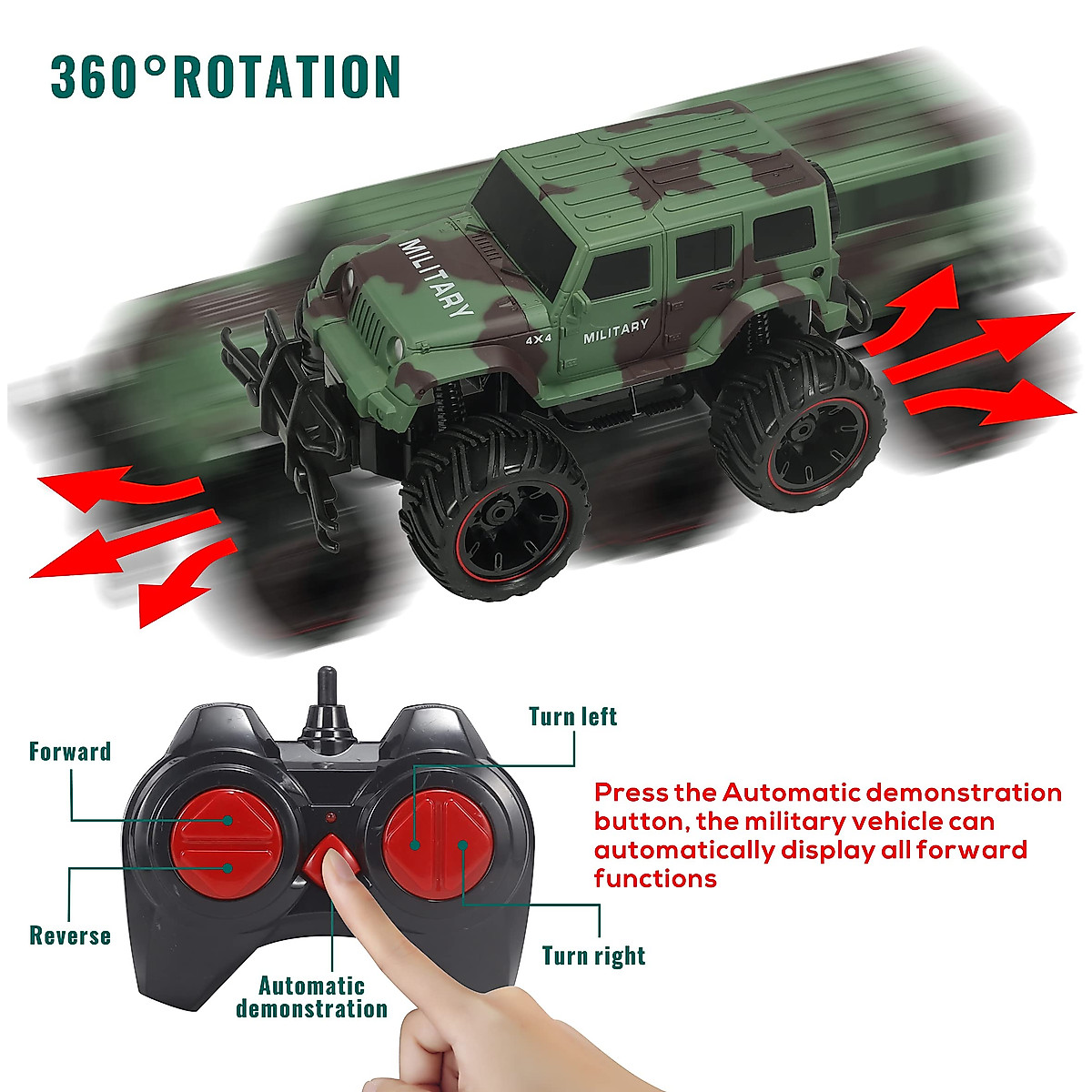 JOYIN Military Remote Control Vehicle Set with Army Action Figure, Off-Road RC Army Car Toys Gifts for Kids Boys Girls