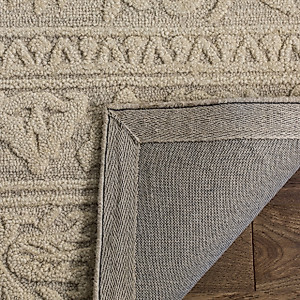 SAFAVIEH Blossom Collection Area Rug - 8' x 10', Light Grey & Ivory, Handmade Wool, Ideal for High Traffic Areas in Living Room, Bedroom (BLM109F)