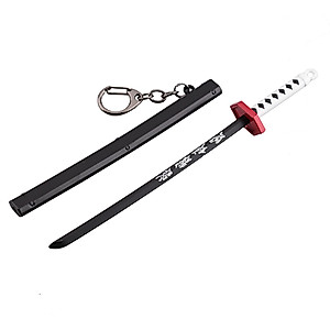 ixampoun 4ps Mini Toy Katana Keychain, Metal Model Sword With Pull Out Best Gift For Anime Lovers Samurai Sword Game Series Sword Party Supplies Gift Keychain for Anime Fans