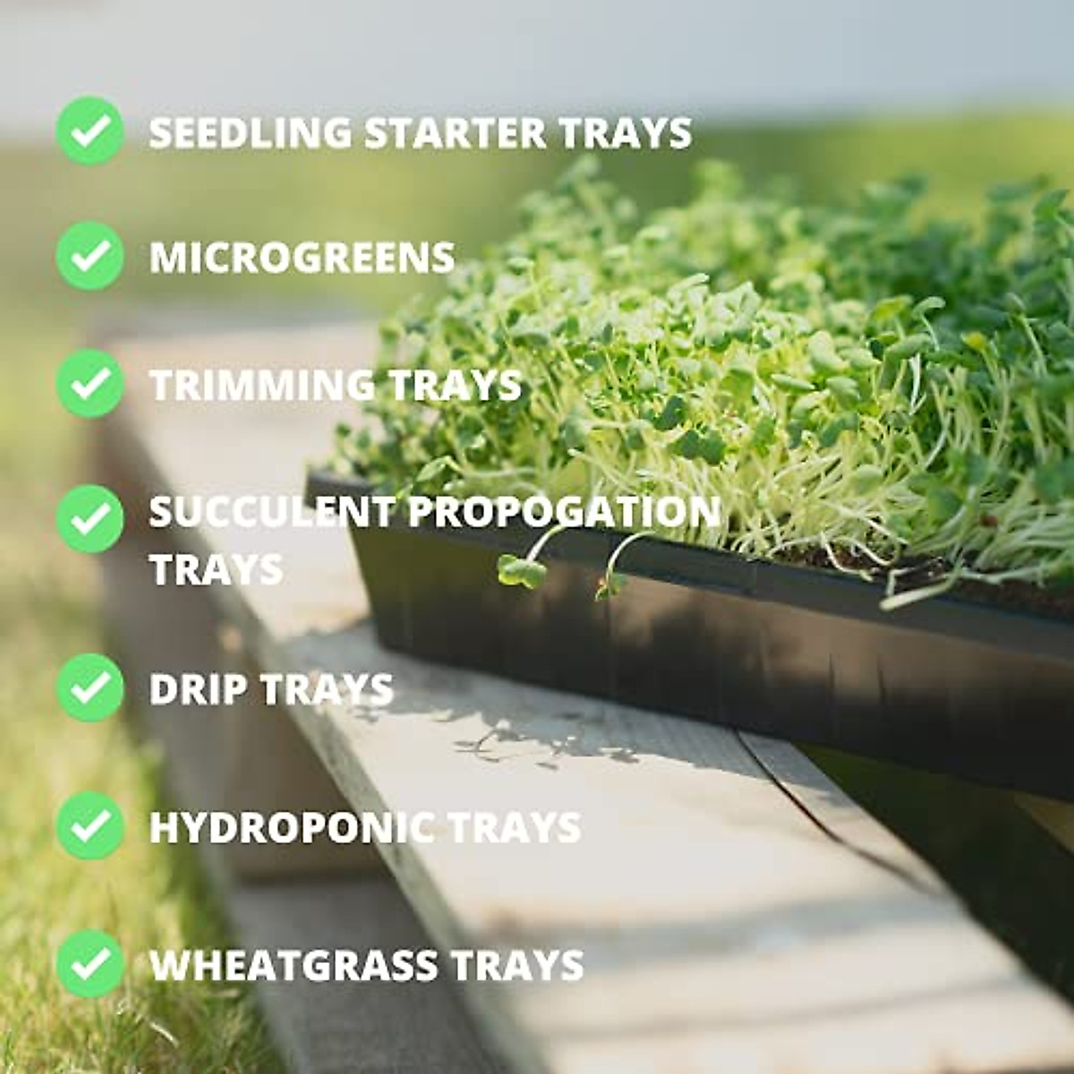 1020 Seed Starting Trays, Plant Tray, Microgreens Growing Trays, Plastic Seed Trays, Reusable Seedling Tray, 5-Pack Growing Trays, Germination Tray, Planting Tray, Plant Tray For Seedlings