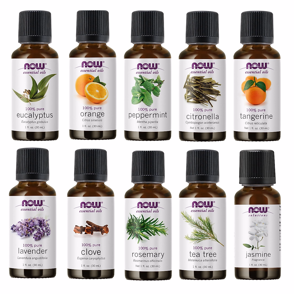 Now Foods Essential Oils 10-Oil Variety Pack Sampler - 1oz Each