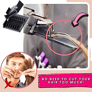 Pomobie Hair Care Long Hair Guards With Positioning Comb Hair Trim Split End Tool (Black, 2x2.6x2.4 Inch)