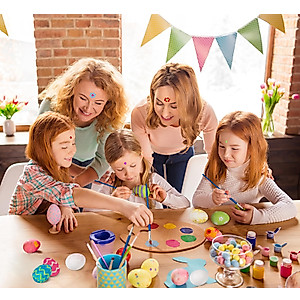 Ouddy Life Easter Crafts for Kids, Egg Painting Kit White Easter Eggs Arts and Crafts for Girls Boys 6 Slow Rising Squishies Toys Easter DIY Gifts Crafts Art Activities Basket Suffers