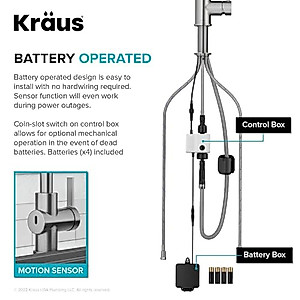 KRAUS Britt Touchless Sensor Commercial Pull-Down Single Handle Kitchen Faucet in Spot Free Stainless Steel, KSF-1691SFS