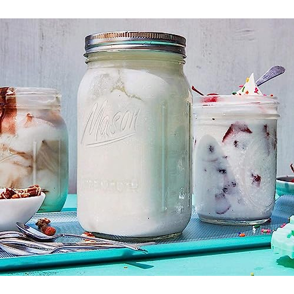 Bedoo 6 Pack 32 oz Mason Jars with Wide Mouth Airtight Lids and Bands, Clear Quart Mason Jars for Preserving, Meal Prep, Overnight Oats, Canning, Fermenting, Pickling, Party Favors