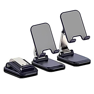 Fanlory Foldable Phone Stand for Desk - Adjustable Height Cell Phone Holder Portable Cellphone Cradle Desktop Dock Compatible with iPhone 13 Pro Max Mini, 12 11 XR X 8 7 6 Plus SE, 4-8'' Smartphone