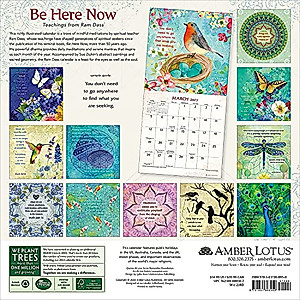 Be Here Now 2023 Wall Calendar: Teachings from Ram Dass | 12" x 24" Open | Amber Lotus Publishing