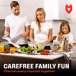 NoCry Kids Cutting Gloves, XS (8-12 Years) — 100% Food Grade and Level 5 Protection — Comfortable and Lightweight, Yet Tough — Ambidextrous — Ideal for Fishing, Wood Carving and Whittling