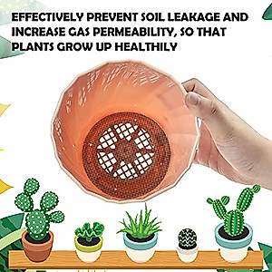 Grandisk 100 PCS Flower Pot Hole Mesh Pad 4 Inch Round Drainage Hole Screens Garden Plant Bonsai Pot Bottom Grid Mat Plastic Mesh Screen Breathable Gasket for Prevent Soil Loss (4 x 4 inch), Black