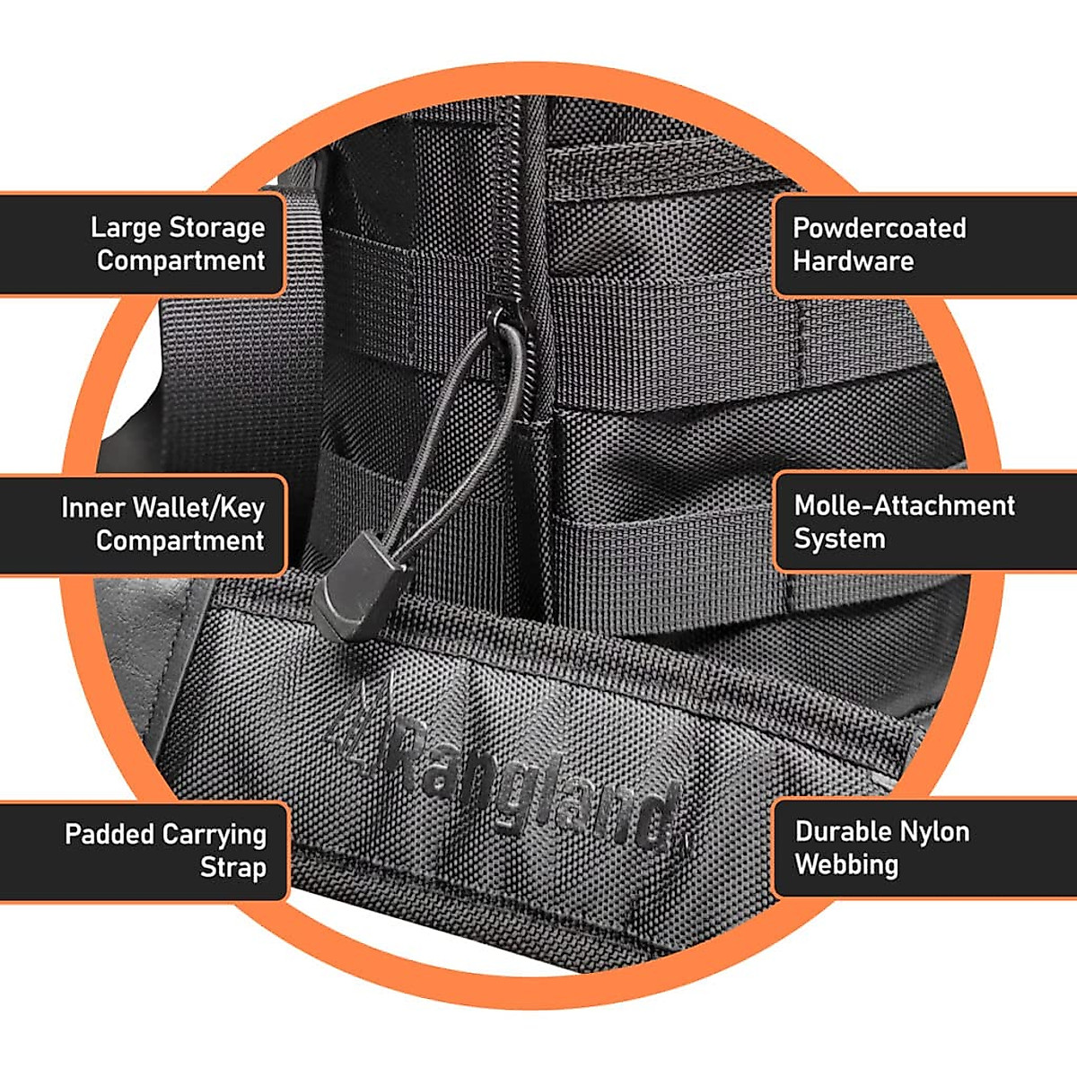 Rangland Insulated 1 Gallon Water Bottle with Sleeve - Stainless Steel Wide Mouth Growler with Tactical Carrying Bag - Insulation for Hot/Cold Drinks (128oz)