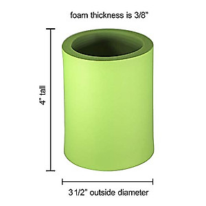 Pinnacle Mercantile Beer Can Coolers Thick Insulators Foam Non-Collapsible Lime Green Set 6