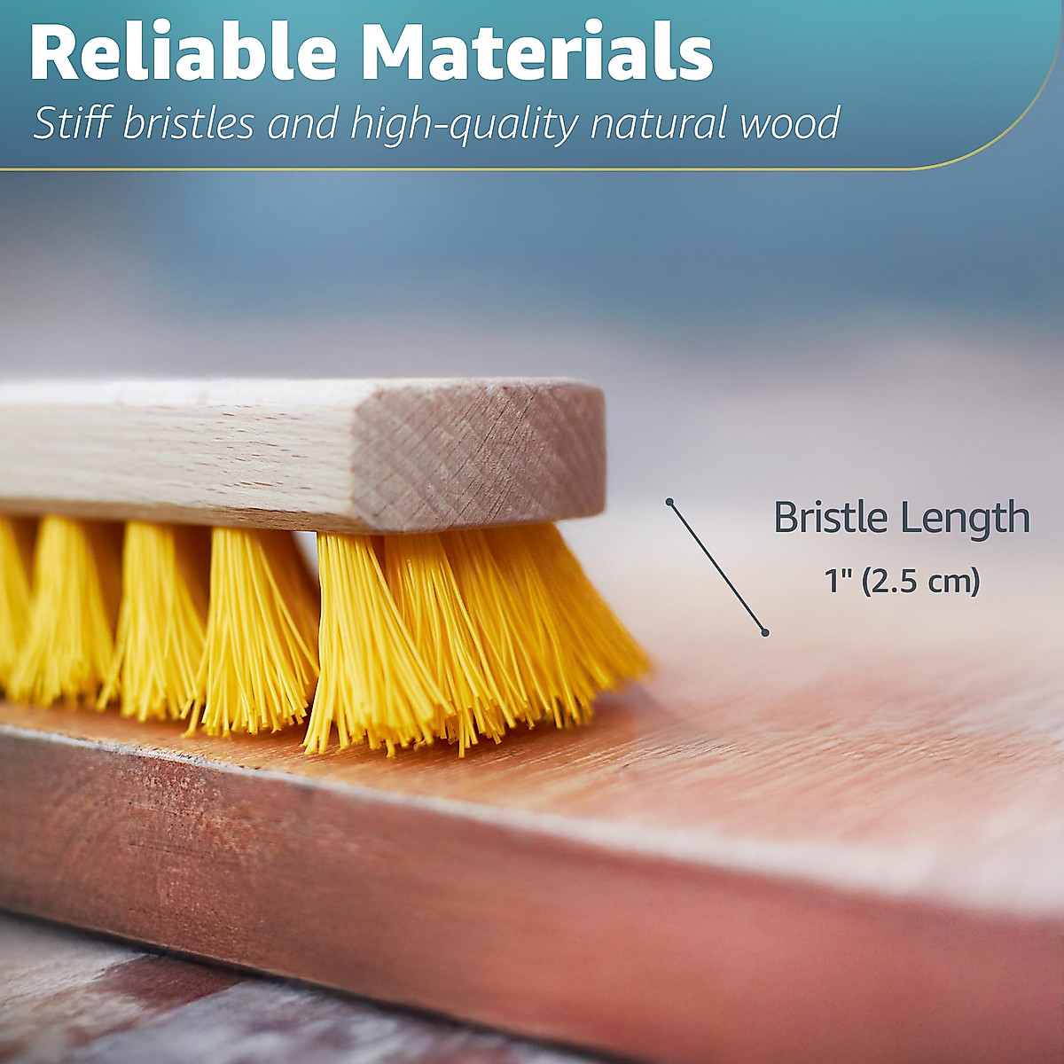 Deck Scrub Brush Head 7.87" - Deck Brush for Scrubbing Heavy Duty, Concrete Brush with Hard Nylon Bristles, Scrub Broom Head, Outdoor Stiff Bristle Brush for Cleaning Wooden Deck, Floor Scrub Brush