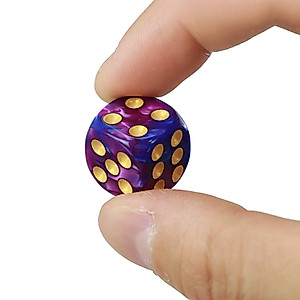 YOUSHARES 50 Pack D6 Game Dice Set with Pouch - 16mm Two Color 6 Sided Dice, Perfect Table Games Dice for Tenzi, Yahtzee, DND MTG RPG War Games