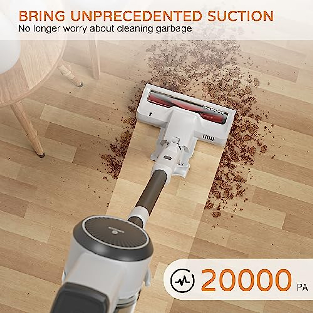 Girnoor Vacuum Cleaner, 600W Powerful 20KPA Suction Corded Stick Vacuum Cleaner with LED Floor Head, Self-Standing &Multi-Tool, Lightweight Handheld Vacuum for Hardwood Pet Hair G165