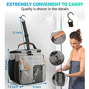 RelaxScene Shower Caddy Portable for College Dorm Room - Hanging Shower Toiletry Bag Tote with Phone Holder, Shower Bag for Gym Travel Camping, Bathroom Essentials