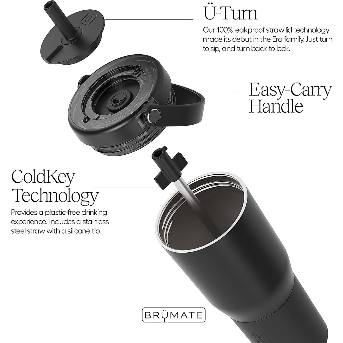 BrüMate Resa 35oz 100% Leakproof Travel Tumbler with Handle & Straw | Flexible Soft Sip Straw | Silicone Sleeve for Durability | Made of Stainless Steel | Cup Holder & Travel Friendly | (Cotton Candy)