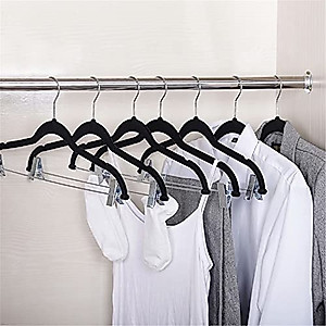 10 Pack Velvet Skirt Hangers with Clips, Velvet Pants Hangers for Suits, Trouser , Skirts, Coat, Dresses, 360 Degree Swivel Hook (Black)