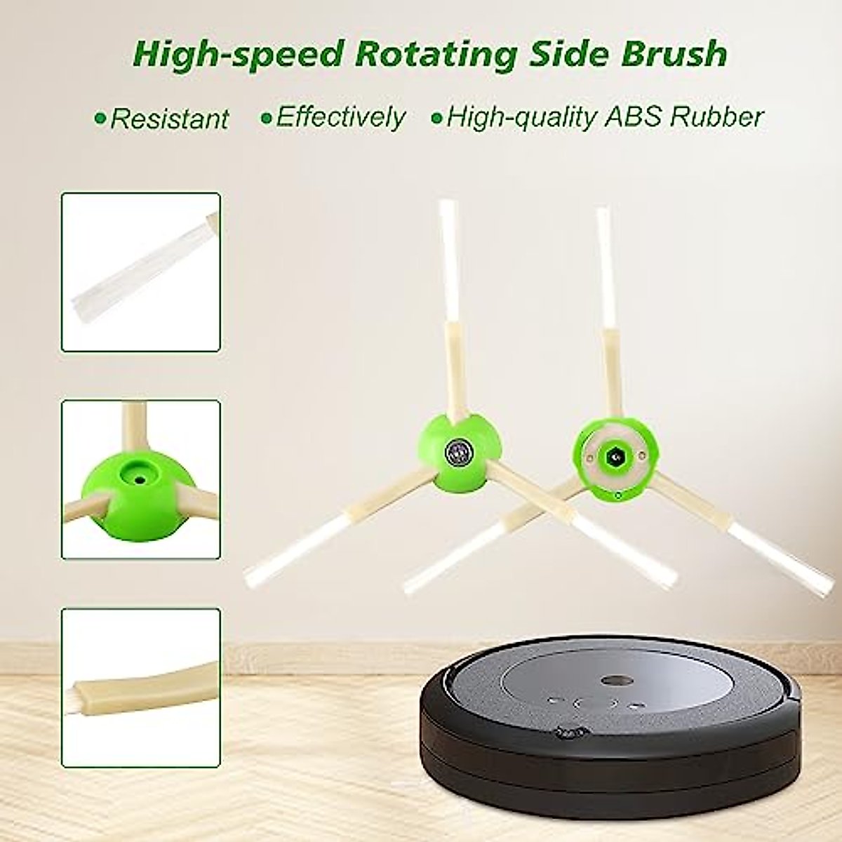 CTIOAOS 9pc Replacement Parts Accessories for iRobot Roomba i3 i3+ i4 i6 i6+ i7 i7+ i8 i8+/Plus E5 E6 E7 J7 I,E &J Series Vacuum Cleaners, 1 set of Roller Brushes & 4 HEPA Filters & 4 Side Brushes