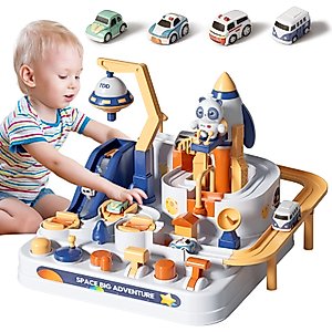 Toys for 3 Year Old Boys Car Rescue Adventure Race Track for Toddler Kids Ages 3 4 5 6 7 Boy Girl Space Theme Car Playset Educational Learning Preschool Bithday Present