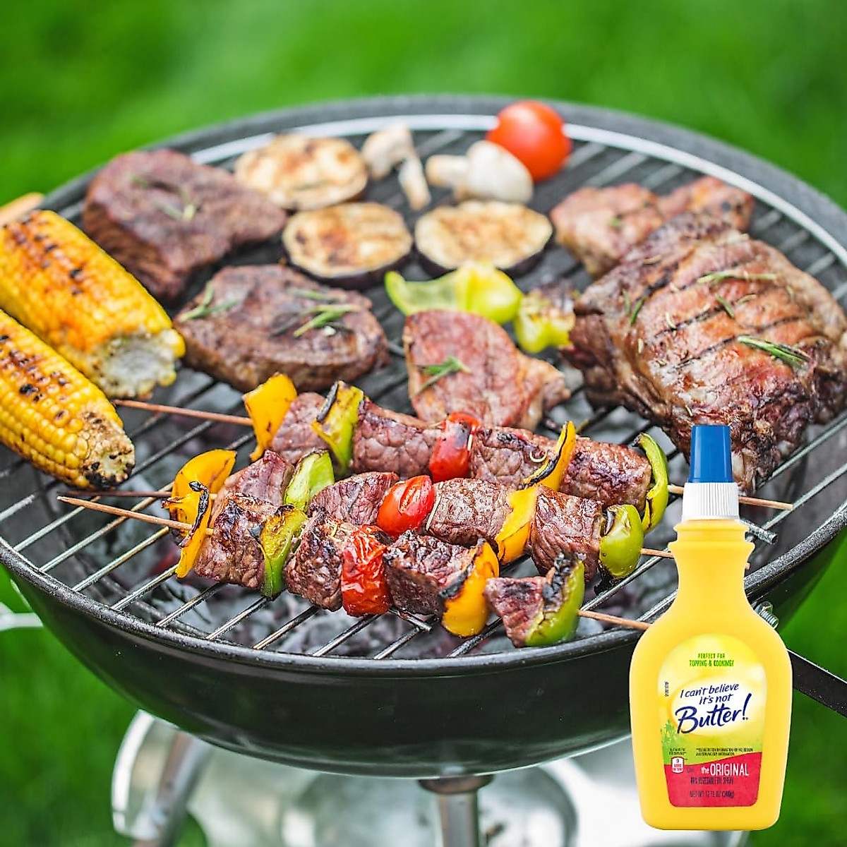 I Can't Believe It's Not Butter Spray 12 oz (2-Pack) Non Dairy Butter Alternative, Plant Based Butter Spray for Popcorn, Cooking, Vegetables and More - Bundled with STPLLC fridge magnet