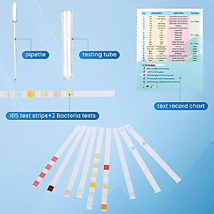 16 in 1 Drinking Water Test Kit, 110 Water Test Strips, Well and Tap Water, Aquariums, Swimming Pools, A Lot of Detection Content
