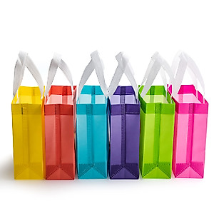 JOYIN 24 Pcs Easter Gift Bags with Handles for Kids, Non Woven Tote Goodie Bags Candy Bags Party Treat Bags for Easter Egg Hunt, Easter Kids Party Favor Supplies