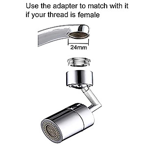 CHAOMIC 2PCS Universal Splash Filter Faucet 720 Rotating Faucet Extender Aerator Anti-Splash 4-Layer Net Filter Faucet Oxygen-Enriched Foam Leakproof Double O-Ring Sprayer Faucet