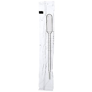 Globe Scientific 137038 LDPE Graduated Transfer Pipet, Large Bulb, Sterile, Individually Wrapped, Cellophane Pack, 145mm Length, 5.0mL Capacity (Case of 400)