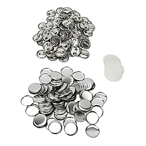 100 Sets Blank Button Badge, Round Shape Metal Button Pin Badge Kit for Button Making Machine (25MM)