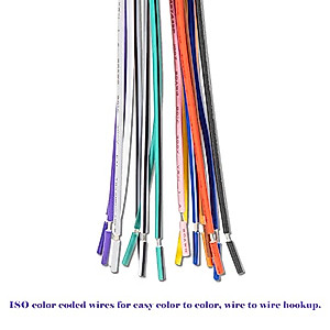 16 Pin ISO Radio Wire Harness Adapter (Pair, Male & Female) Fits for Peterbilt Freightliner Semi Truck International Volvo Sterling Mack Kenworth Stereo